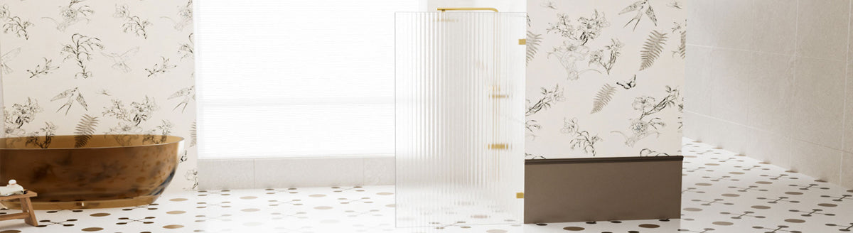 Fluted Shower Screens in Australia - MyHomeware light-brushed-gold