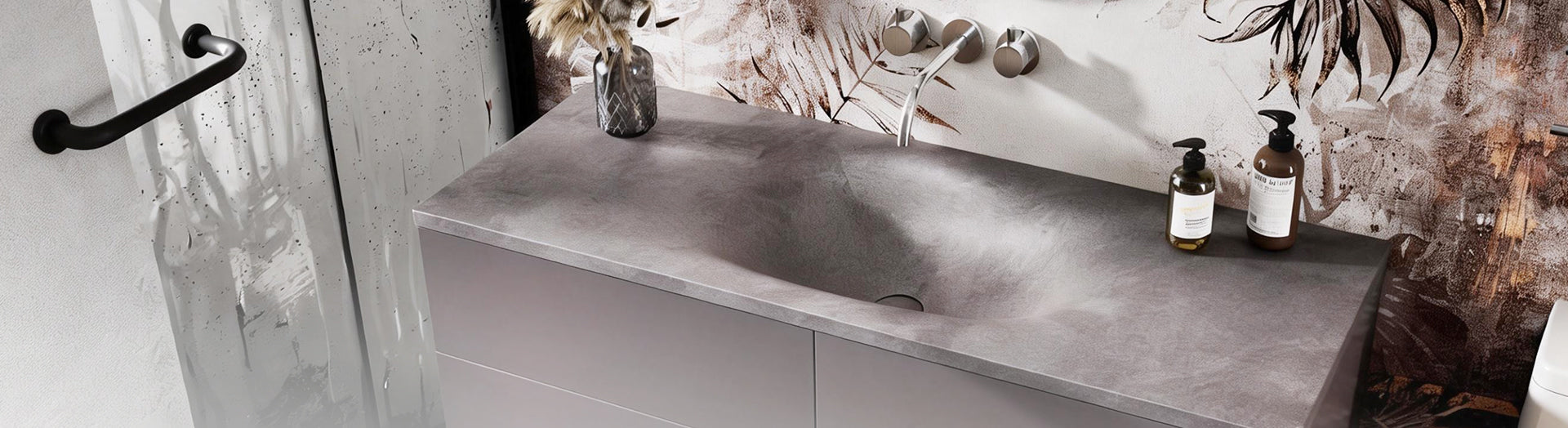 Concrete Vanity Tops with Basins - Seamless Concrete | Easy-Clean