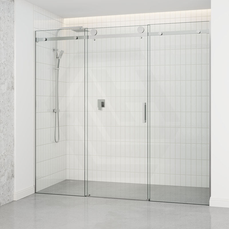 Sliding Shower Screen 3 Panels Frameless Wall To Wall - MyHomeware
