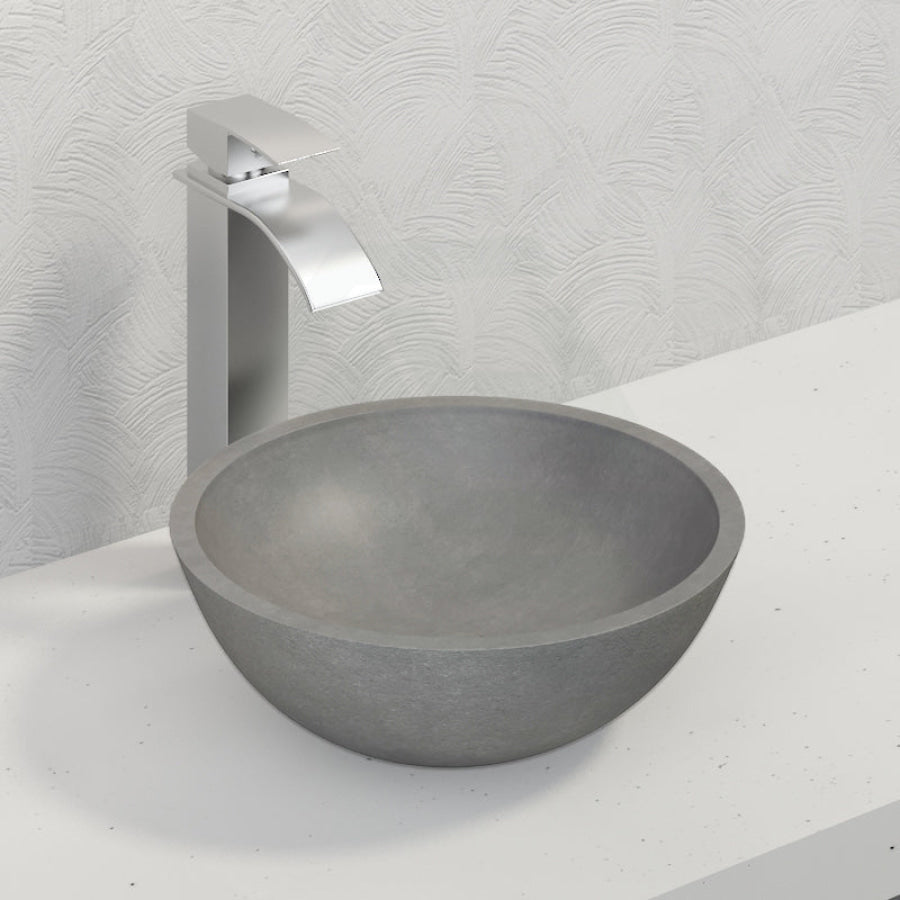 360mm Round Matte Grey Above Counter Concrete Basin - MyHomeware