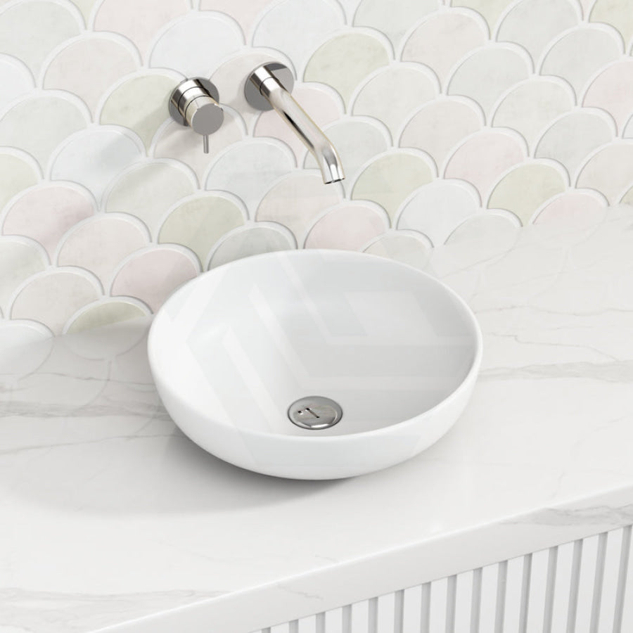 Oban Ceramic Above Counter Basin Round Matt White - MyHomeware