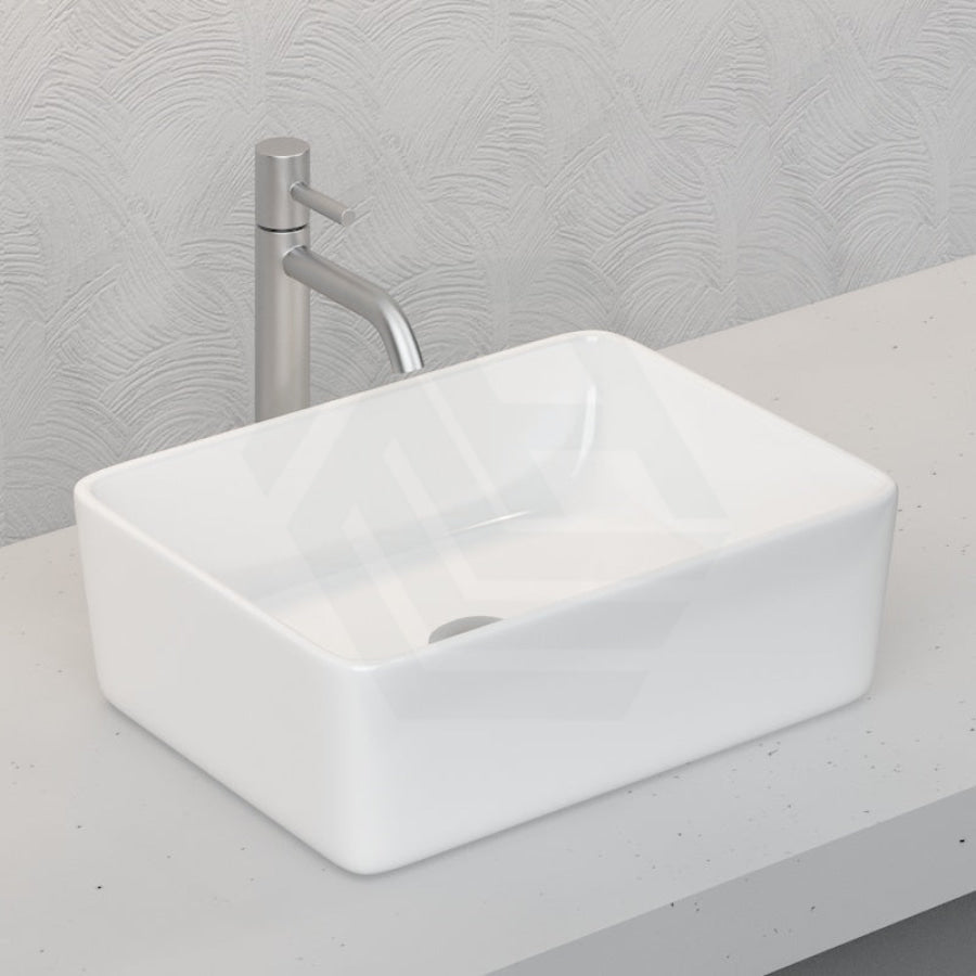 Above Counter Ceramic Basin Rectangle Gloss White - MyHomeware