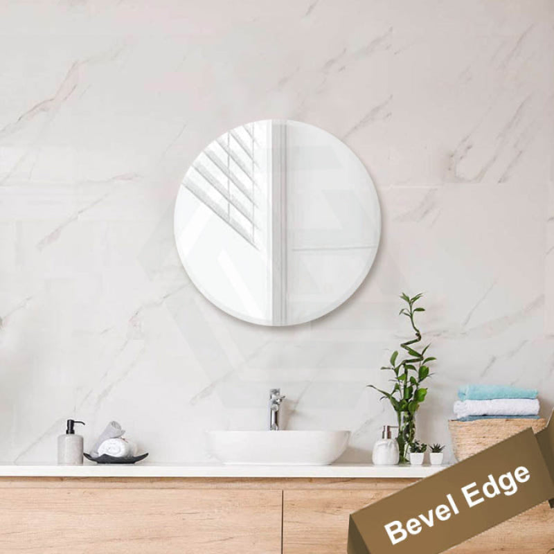 Round Bevel Edge Bathroom Mirror Wall Mounted - MyHomeware
