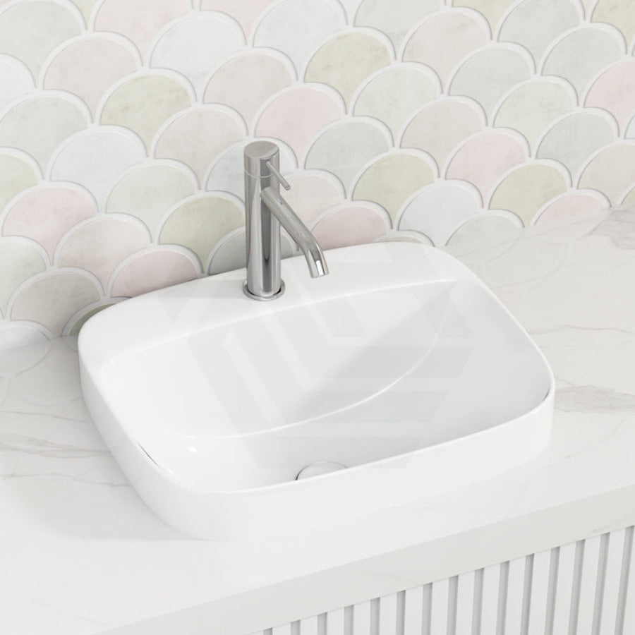 Inset Basin Rectangle Ceramic Gloss White - MyHomeware