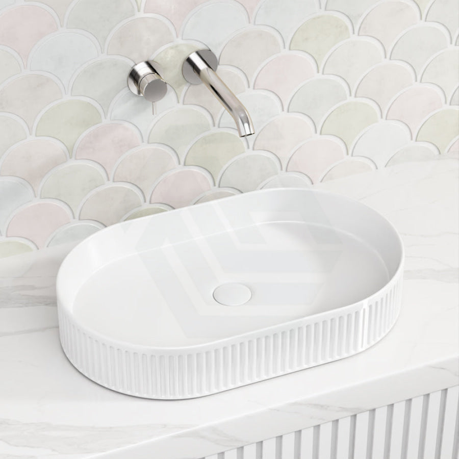 600mm Oval Above Counter Ceramic Basin In Various Colour - MyHomeware