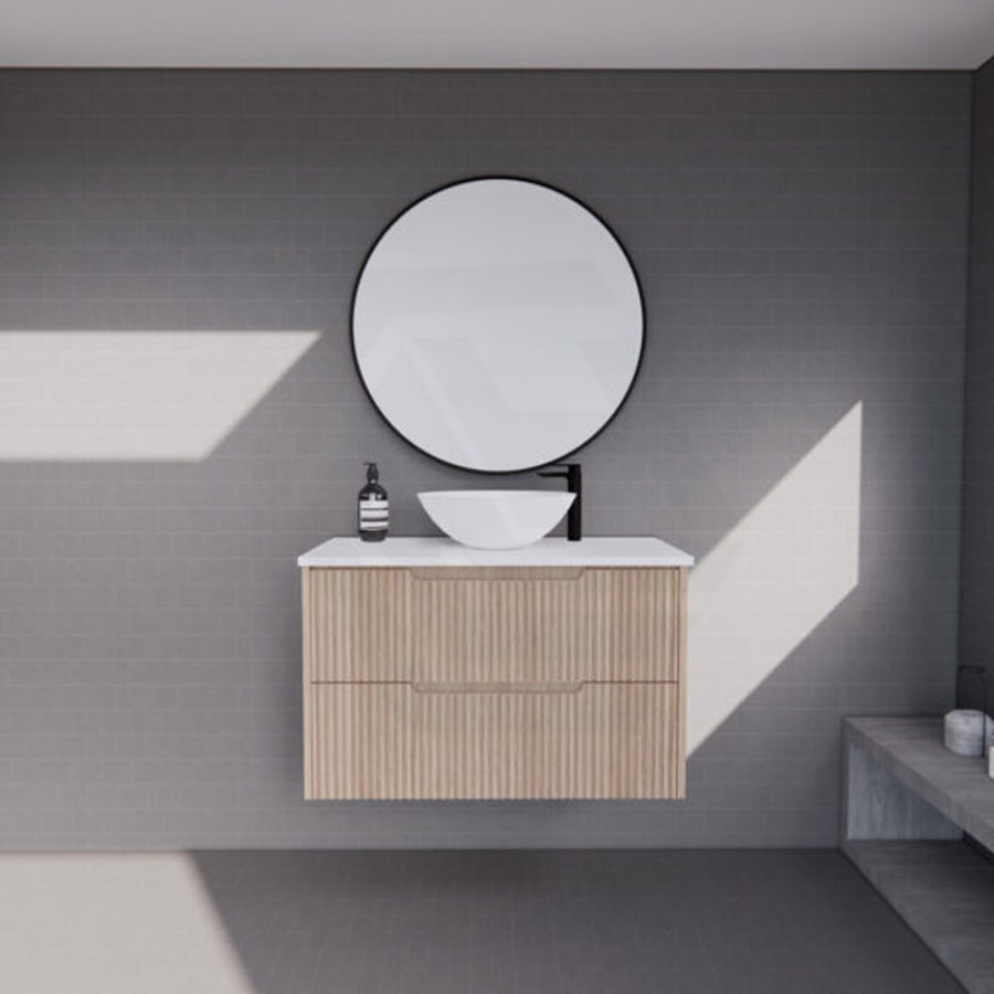 600-1500mm Bali Wall Hung Vanity Oak Fluted Cabinet - MyHomeware