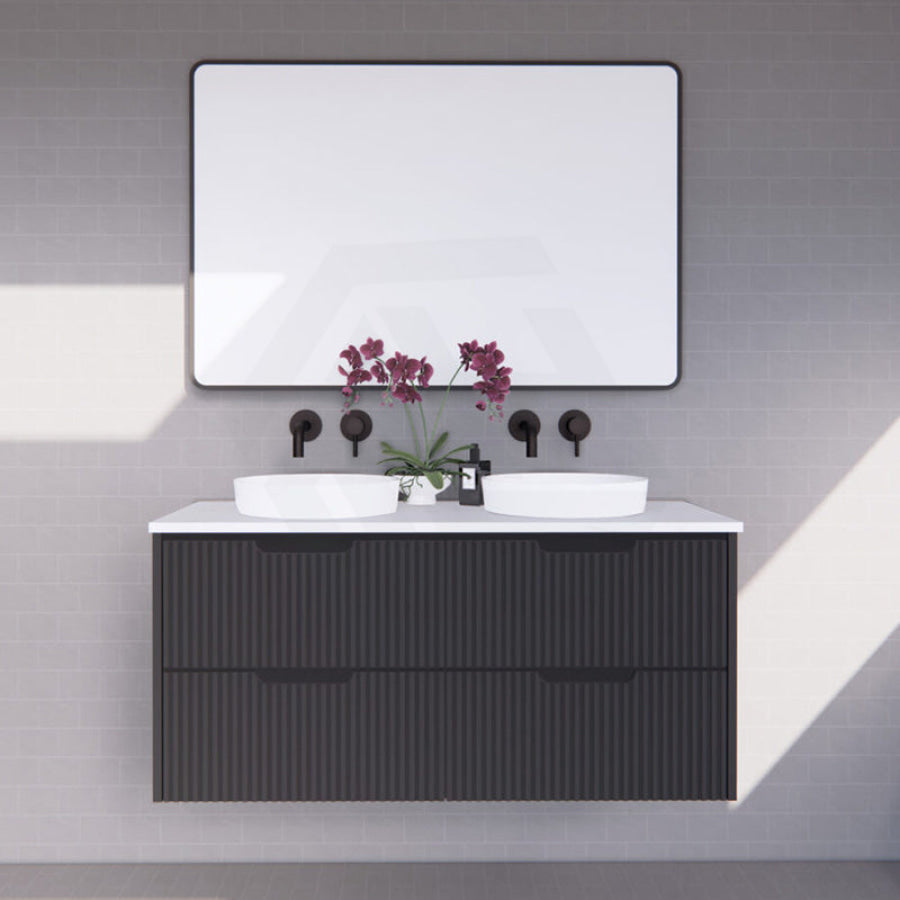 600-1500mm Bali Wall Hung Floating Vanity Matt Black - MyHomeware