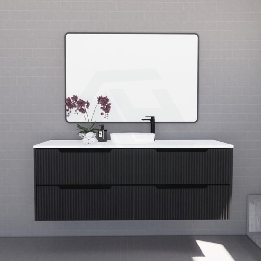 600-1500mm Bali Wall Hung Floating Vanity Matt Black - MyHomeware