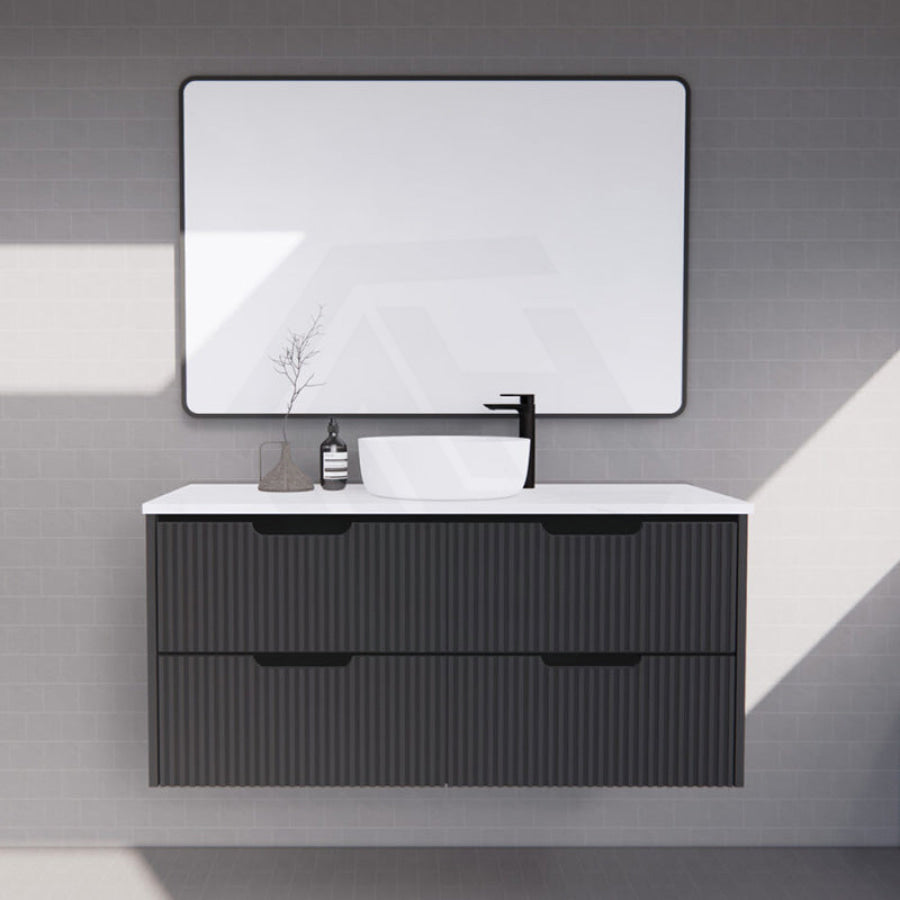 600-1500mm Bali Wall Hung Floating Vanity Matt Black - MyHomeware