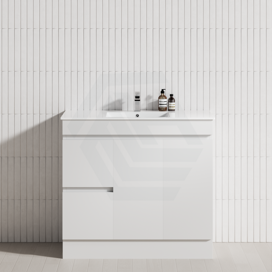 PVC Freestanding Bathroom Kickboard Vanity White - MyHomeware