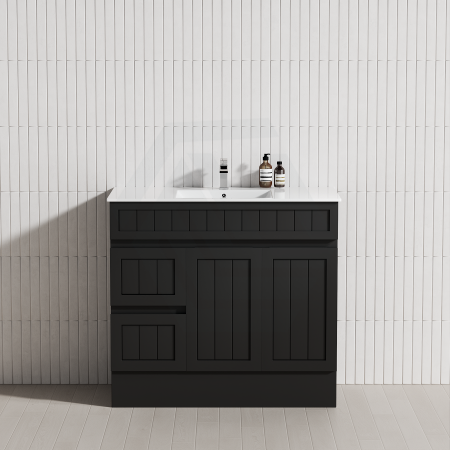 PVC Kickboard Vanity Hampton Matt Black - MyHomeware