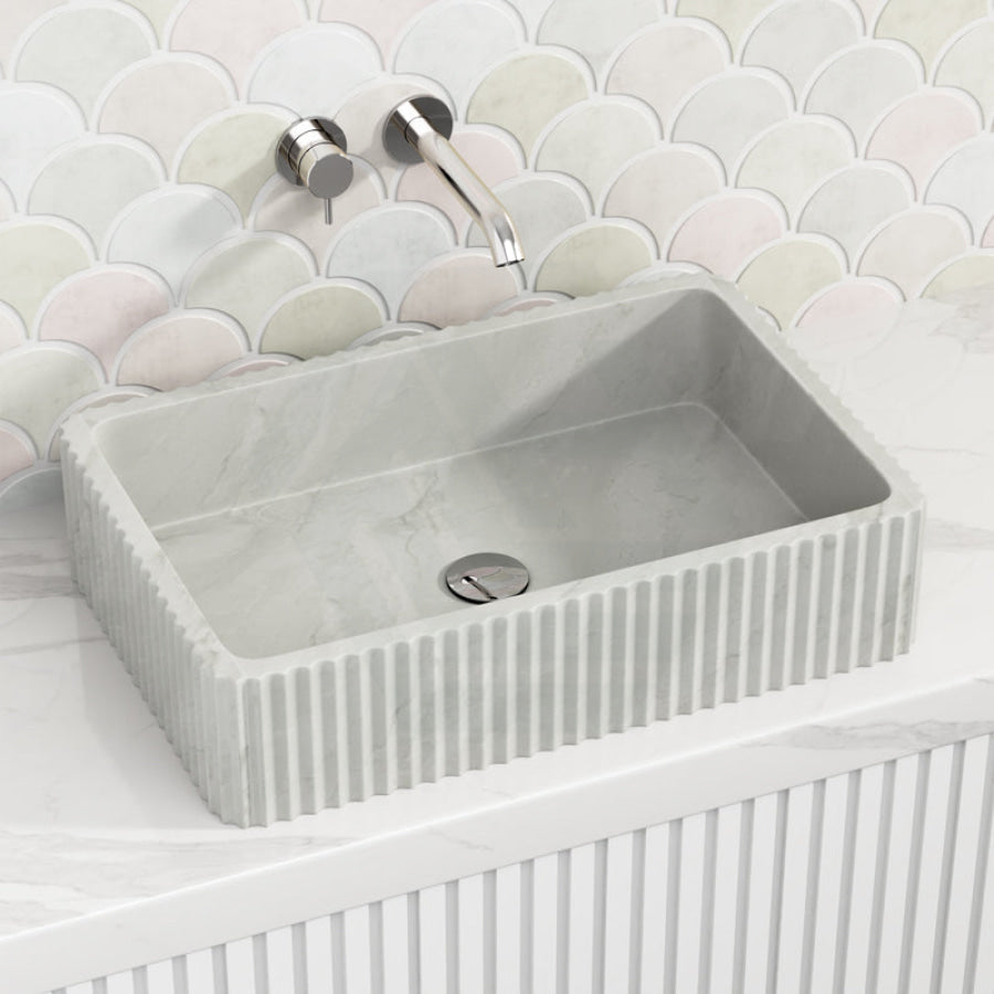 Above Counter Basin Stone Matt Marble Rectangle - MyHomeware