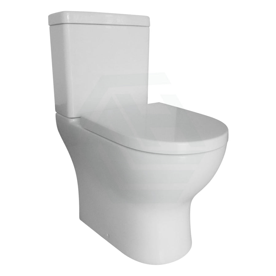 Ceramic Toilet Suite Box Rim Skew Trap 665mm White - MyHomeware