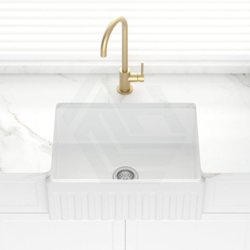 675mm Fienza Fireclay Butler Kitchen Sink Gloss White - MyHomeware