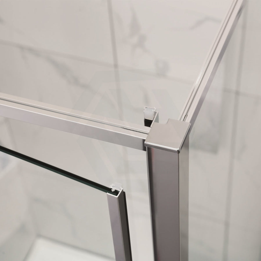 Semi-frameless Shower Screen L Shape Pivotal Door Chrome - MyHomeware