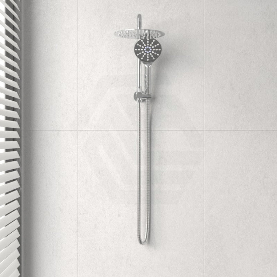 Twin Shower Station Top Water Inlet Round Chrome - MyHomeware