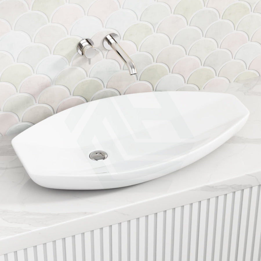 800mm Special Above Counter Ceramic Basin Gloss White - MyHomeware