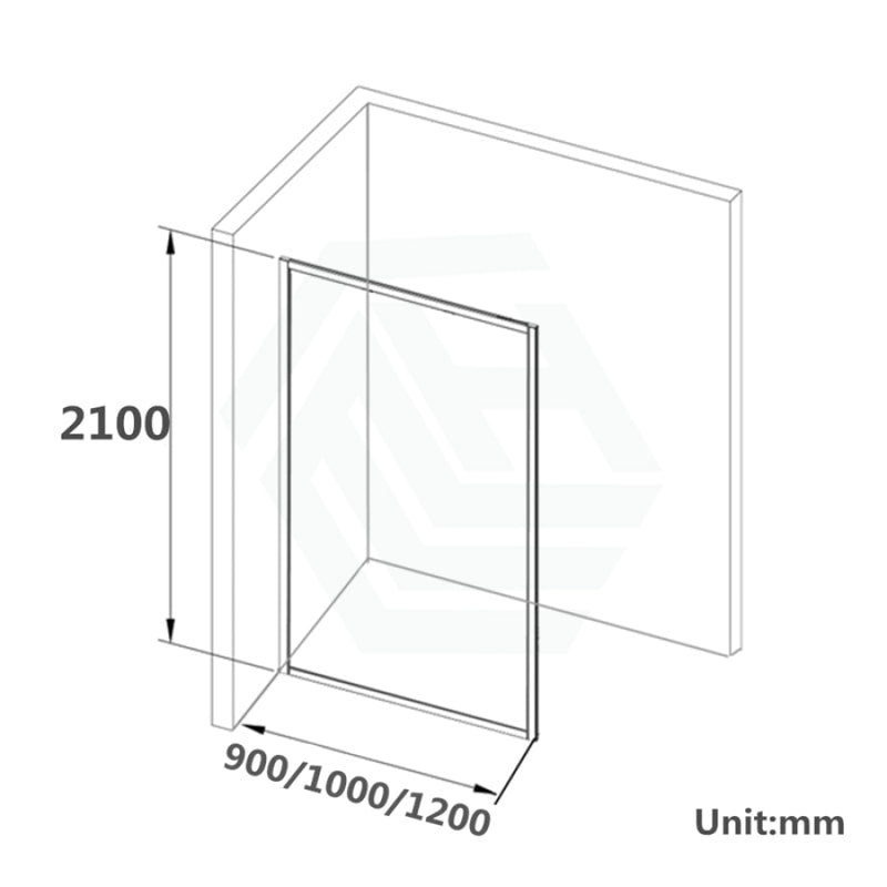 Walk-in Shower Screen Framed Single Panel Fixed Black - MyHomeware