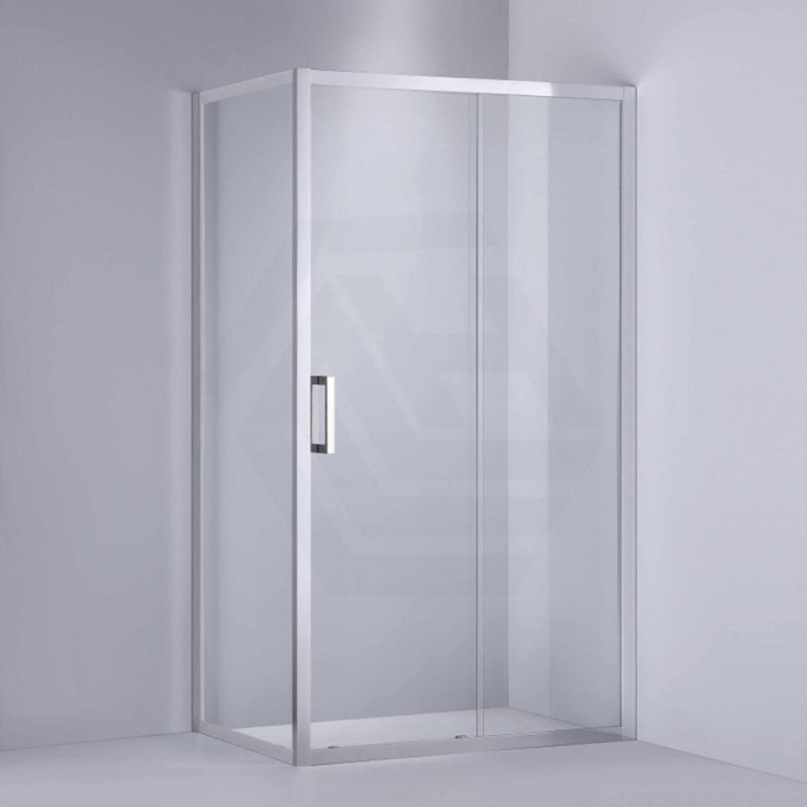 Shower Screen Semi-frameless Sliding L Shape Chrome - MyHomeware