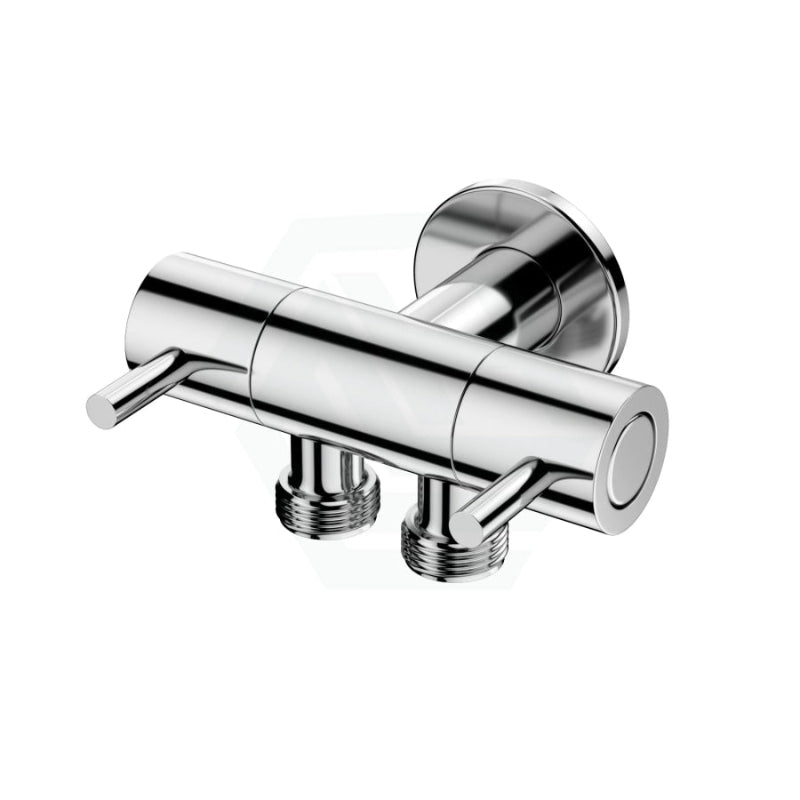 Double Outlet Toilet Bidet Spray Diverter Chrome/Black - MyHomeware