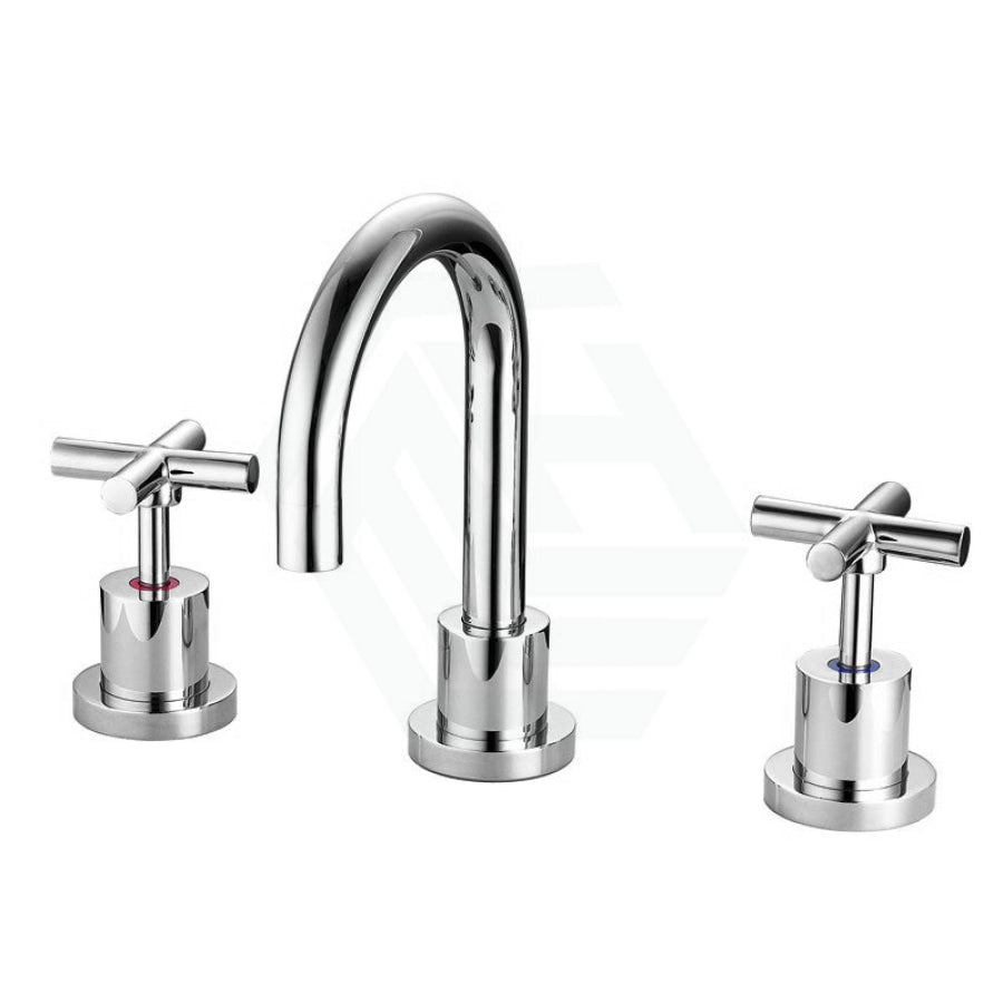 Basin Tap Set With Swivel Spout Hob Mounted Chrome - MyHomeware