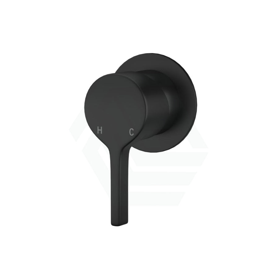 Sansa Wall Mixer, Matt Black, Small Round Plate - MyHomeware