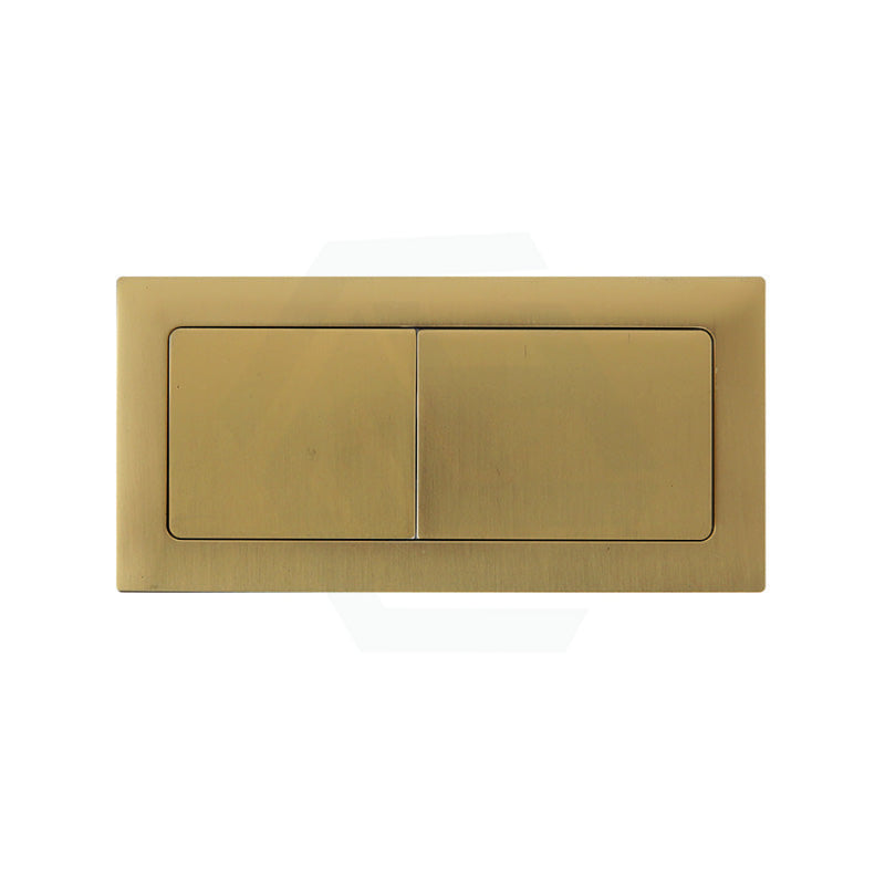 Toilet Press Button Square Dual Flush Brushed Yellow Gold - MyHomeware