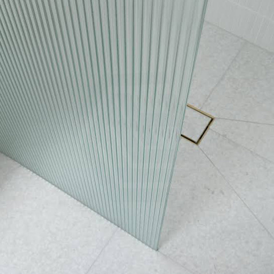 Fluted Glass Frameless Shower Screen Fixed Panel - MyHomeware