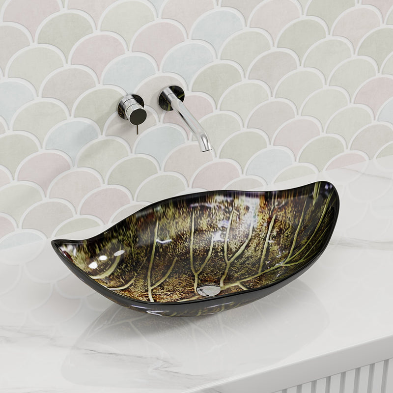 Above Counter Basin Glass Leaf Shape - MyHomeware