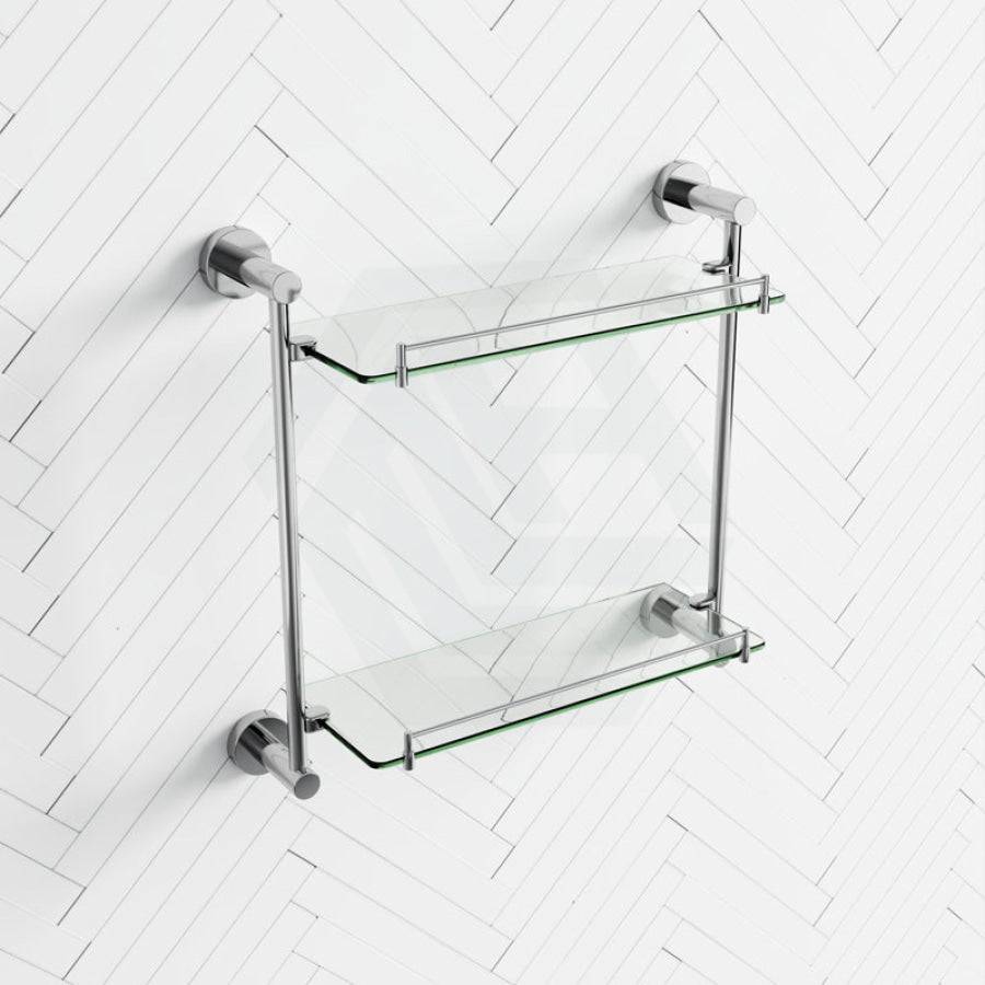 Linkware LOUI Glass Double Shelf Solid Body Various Color - MyHomeware