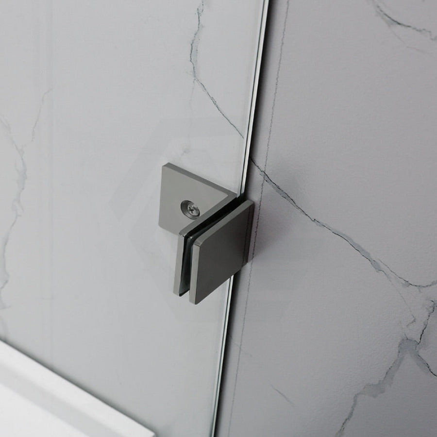 Frameless Walk-in Shower Screen Fixed Panel Gunmetal Grey