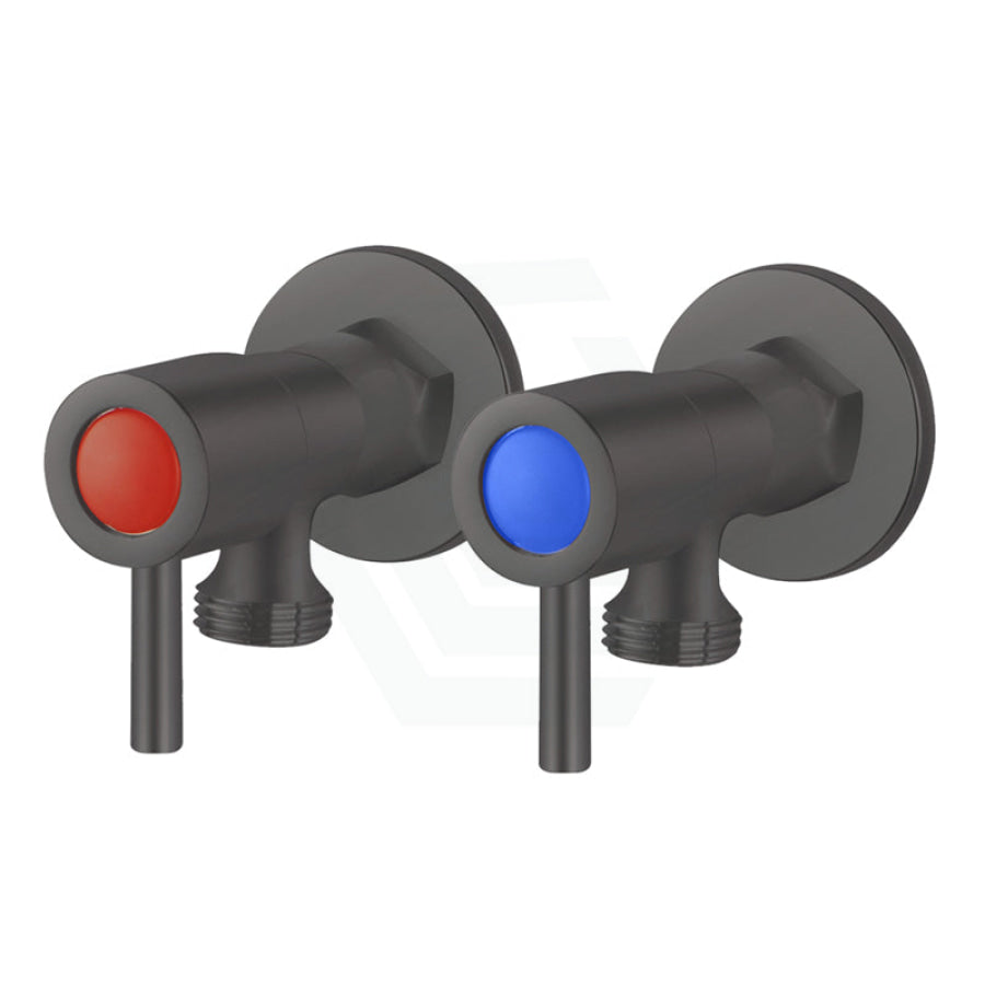 Round 1/4 Turn Washing Machine Stop Tap Gunmetal Grey - MyHomeware