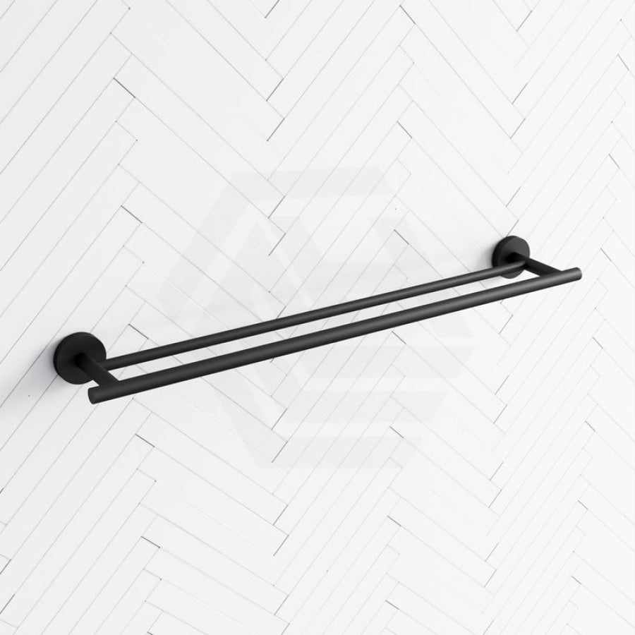 Metlam 635mm Round Double Towel Rail Designer Matt Black - MyHomeware