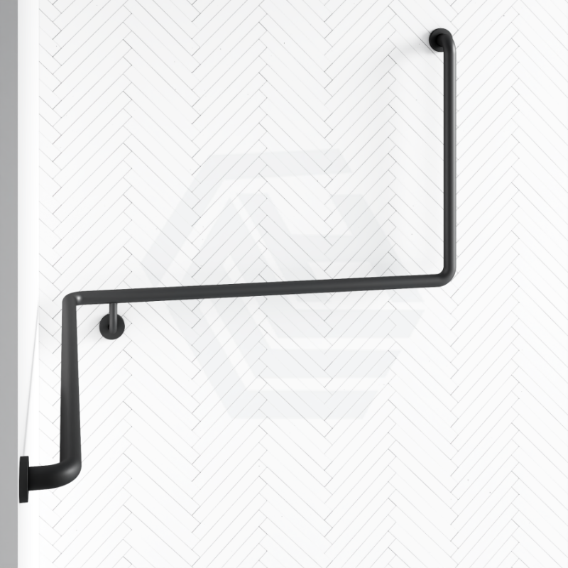Metlam 1100x1025x600mm Wrap Around 90° Grab Rail Black - MyHomeware
