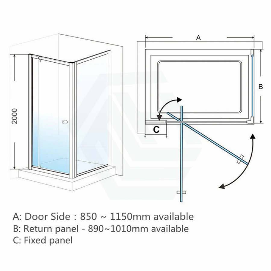 L shape Shower Screens in Australia - MyHomeware