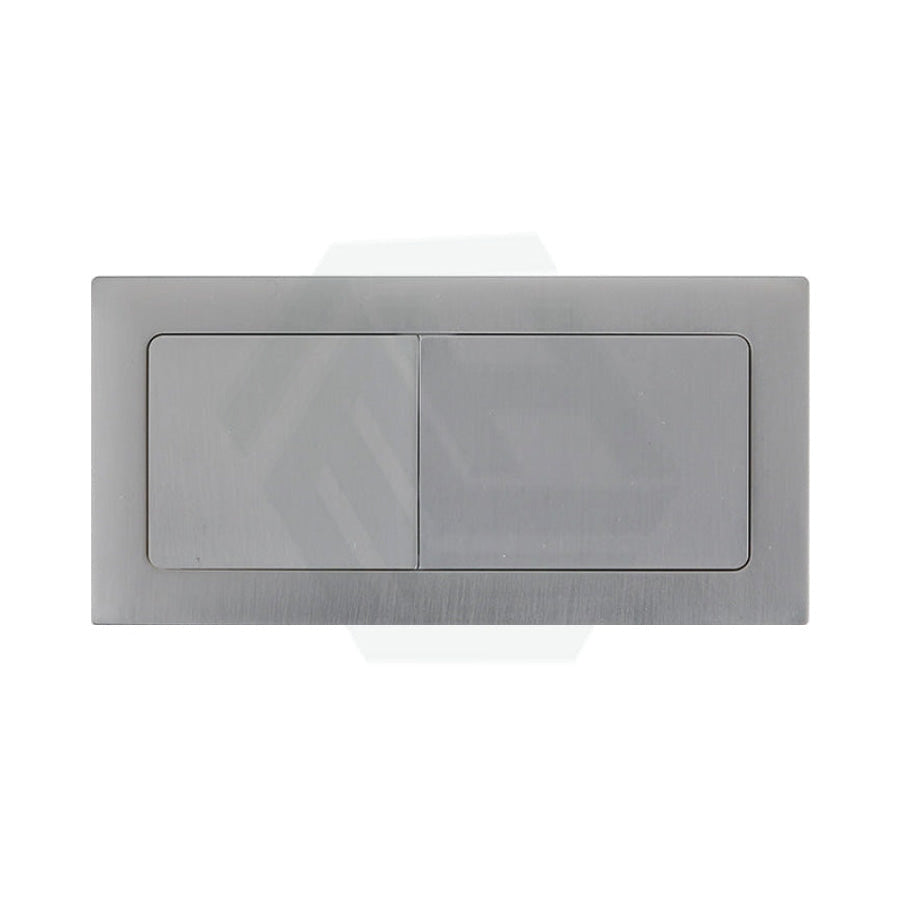 Toilet Press Button Square Dual Flush Brushed Nickel - MyHomeware