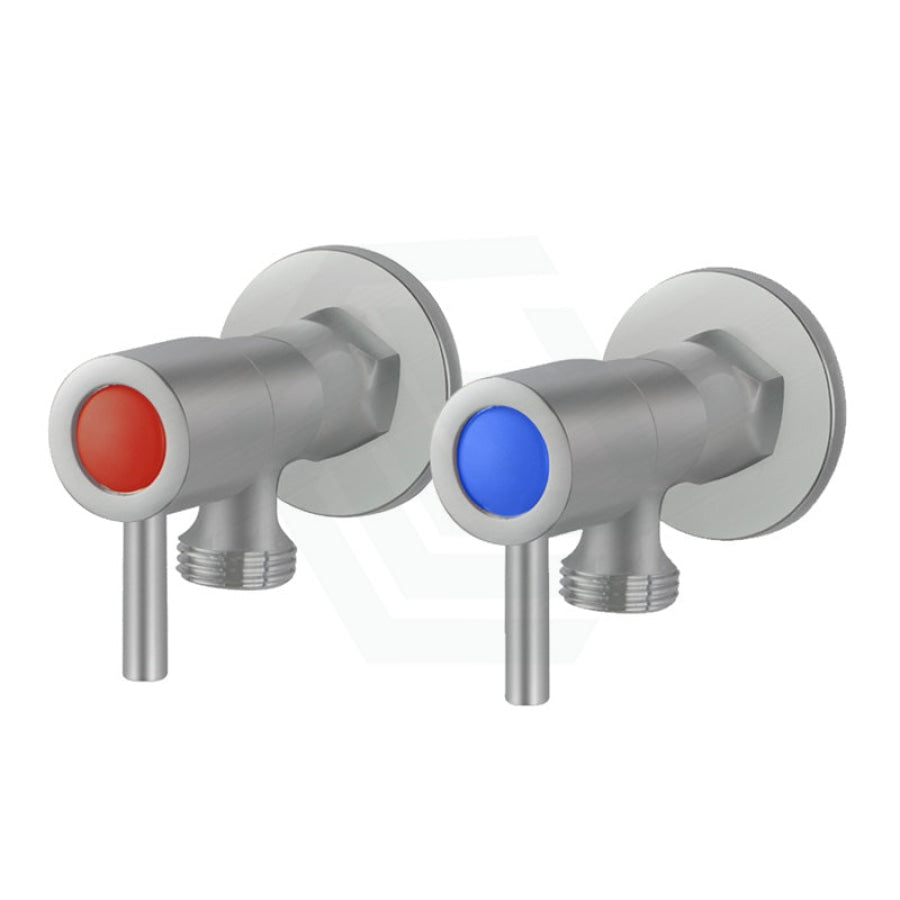 Round 1/4 Turn Washing Machine Stop Tap Brushed Nickel - MyHomeware