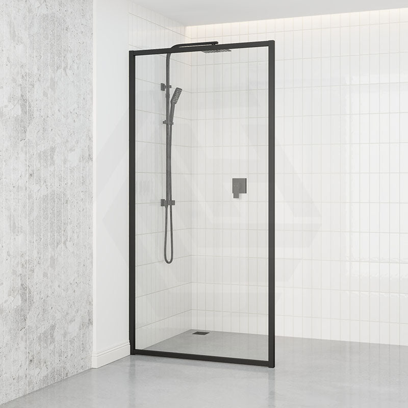 Walk-in Shower Screen Framed Single Panel Fixed Black - MyHomeware