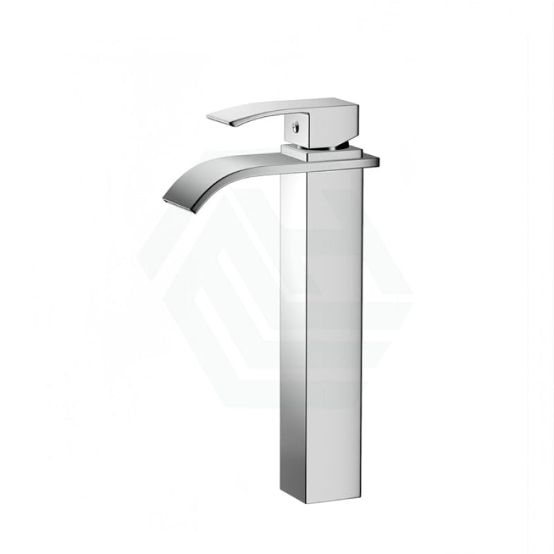 Macho Omar Brass Waterfall Tall Basin Mixer Chrome/Black - MyHomeware