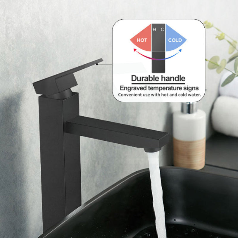 Macho Ottimo Brass Tall Basin Mixer Tap Chrome/Black - MyHomeware