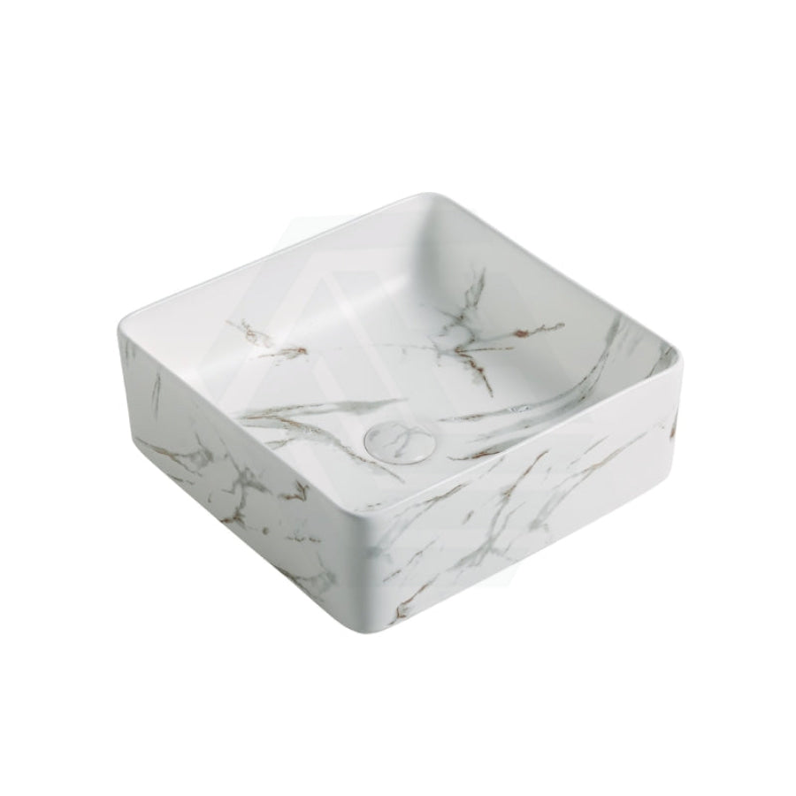 Square Above Counter Ceramic Basin Matt White Carrara - MyHomeware