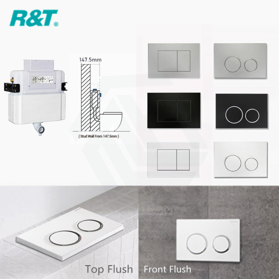 R&T Inwall Cistern Frameless Floor Toilet Flush Button - MyHomeware