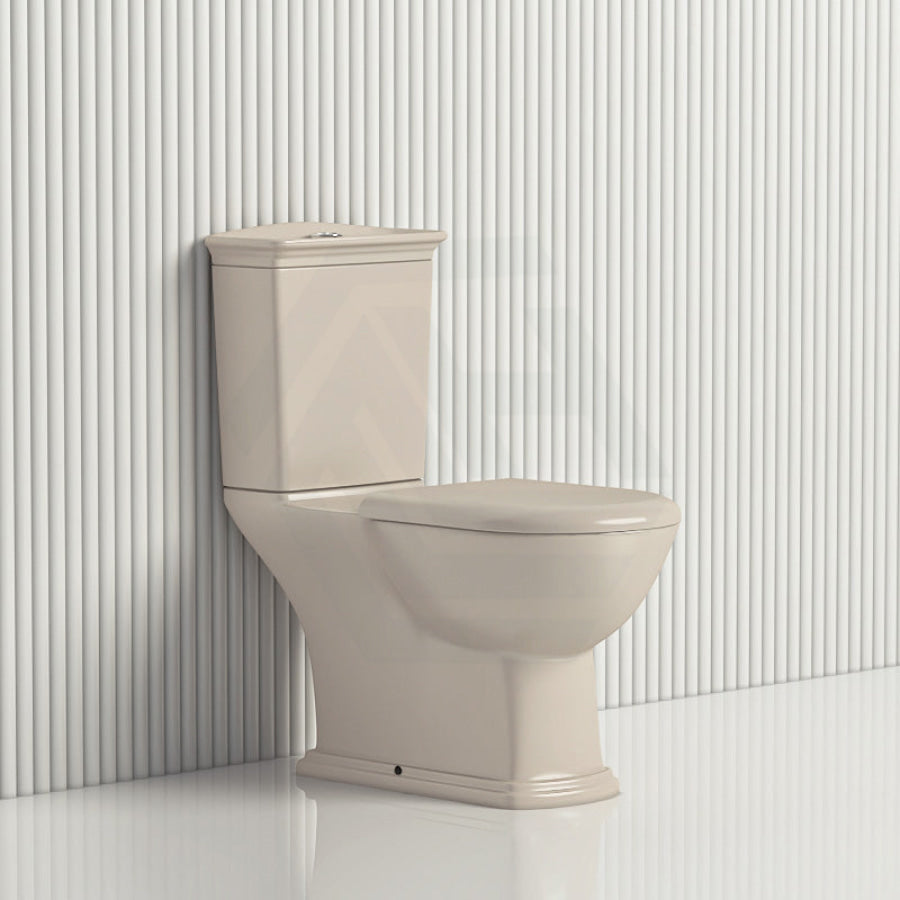 Close-Coupled Toilet Suite Boxed Rim in Ivory Finish - MyHomeware
