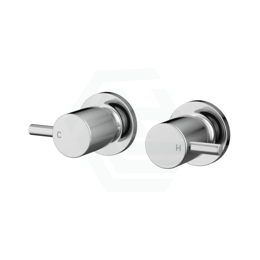 Round Chrome Shower Wall Taps Quarter Turn - MyHomeware