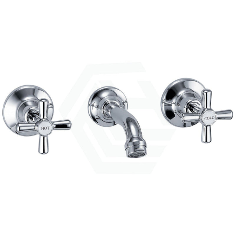 P&P Brass Zinc Alloy Wall Mounted Bath Tap Set Chrome - MyHomeware