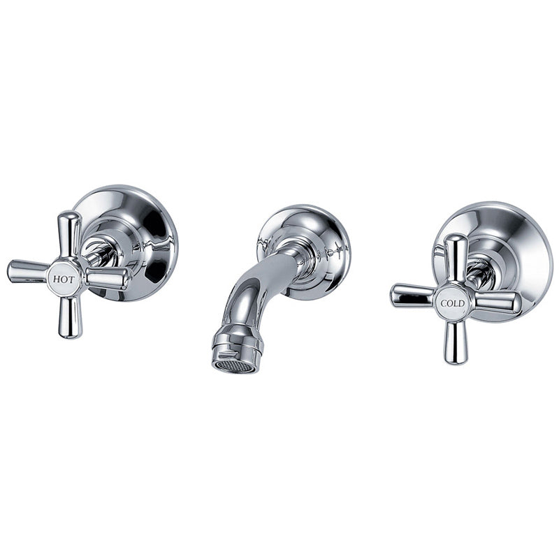 P&P Brass Zinc Alloy Wall Mounted Bath Tap Set Chrome - MyHomeware